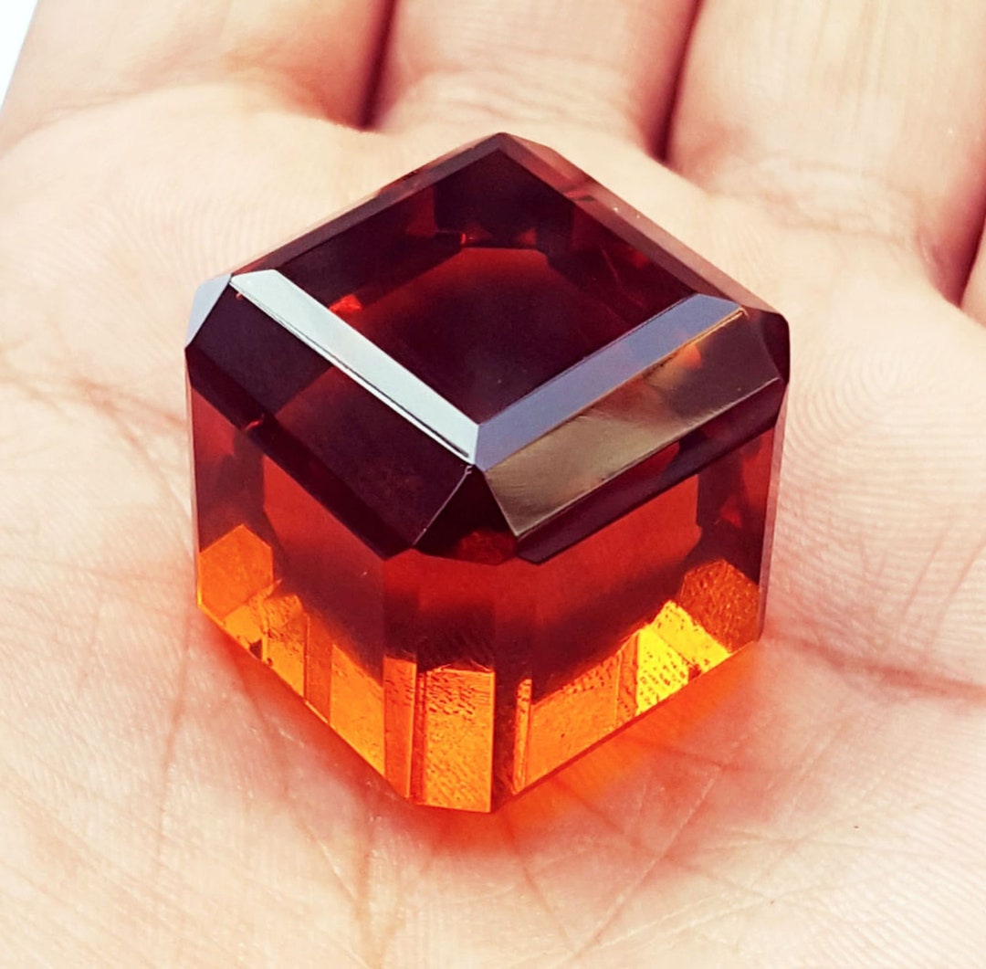 Brazilian Orange Color Topaz Cube Between 140 to 145 Ct Certified Loose ...