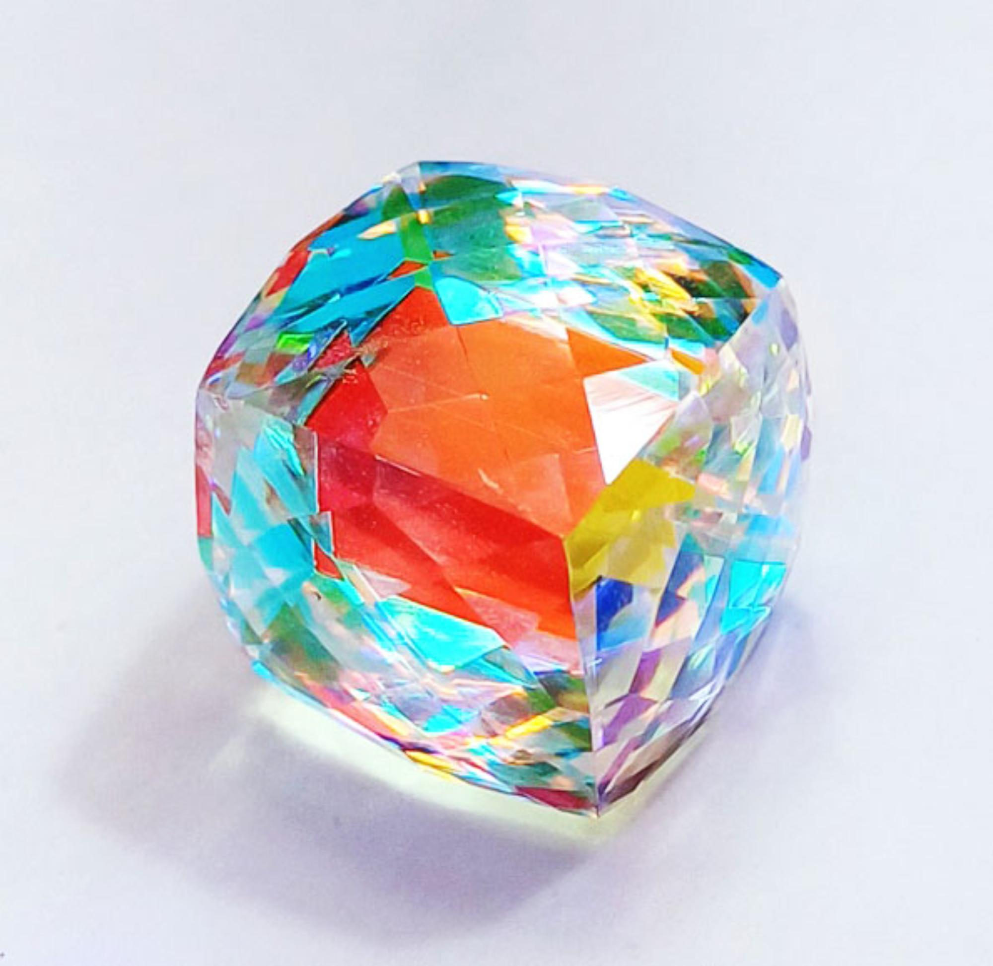 Colorful Mystic Quartz Cube 89.80+ Ct Certified Loose Gemstone With ...