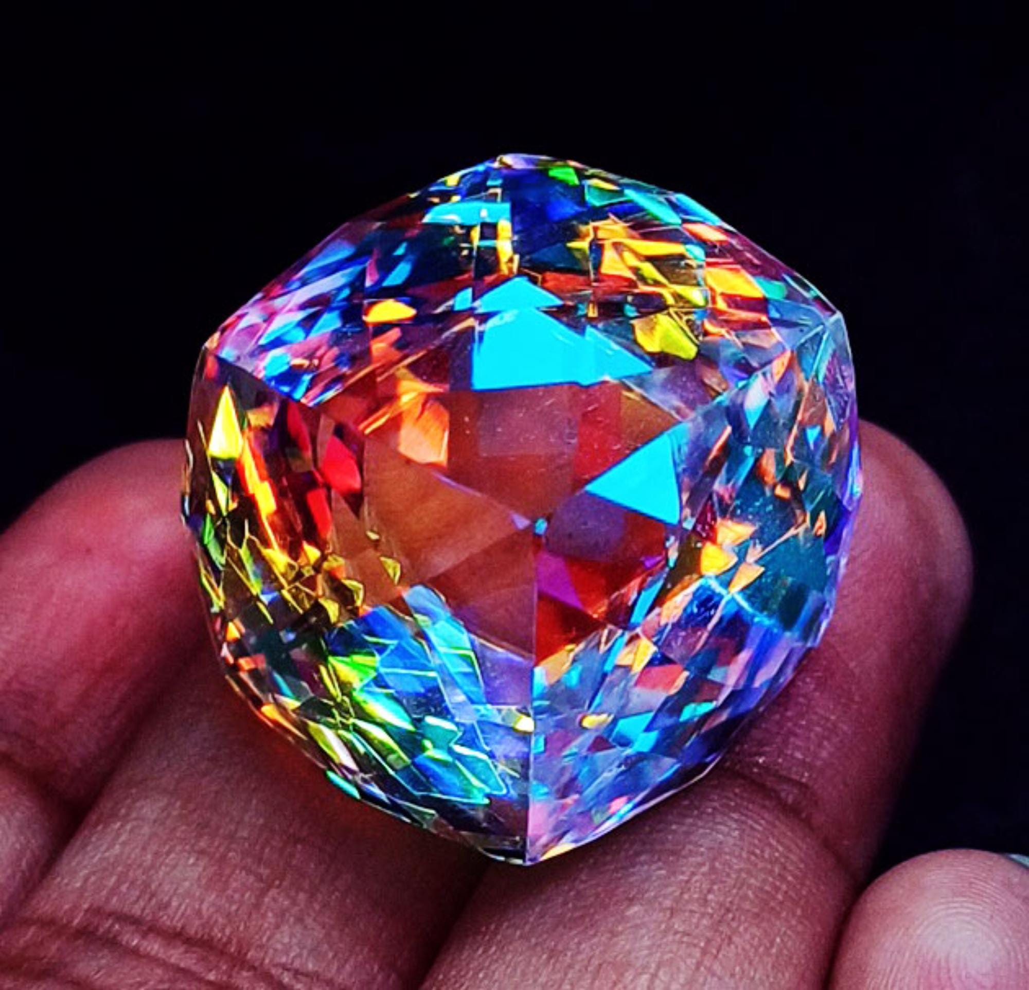 Colorful Mystic Quartz Cube 89.80+ Ct Certified Loose Gemstone With ...