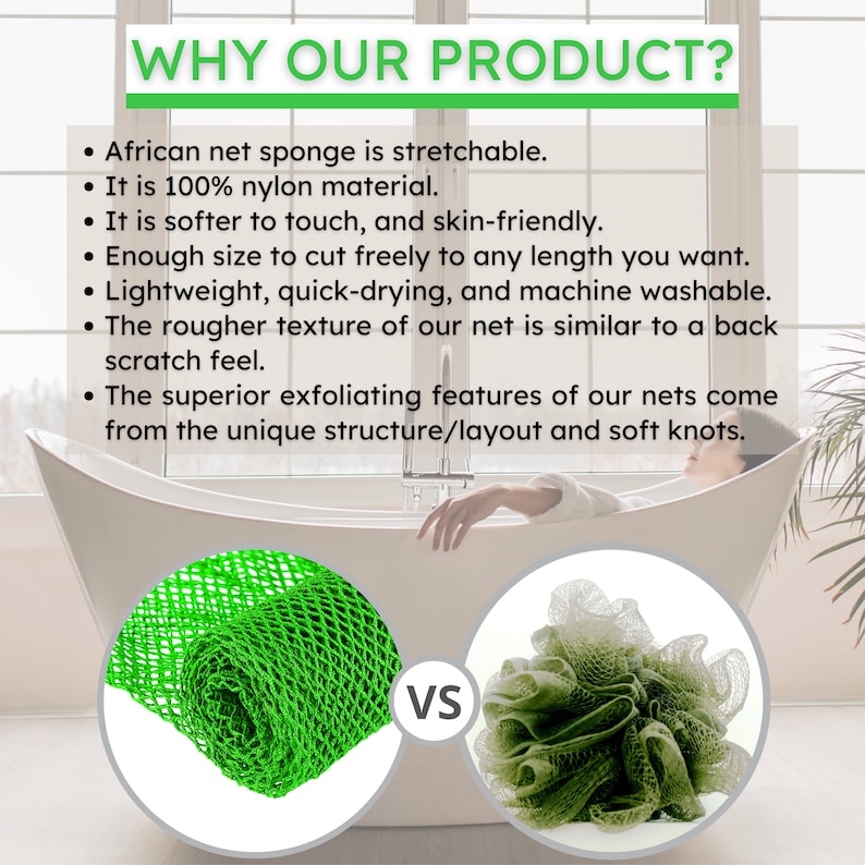 African Net Sponge, Shower Loofah, African Mesh Washcloth, Fast Drying ...