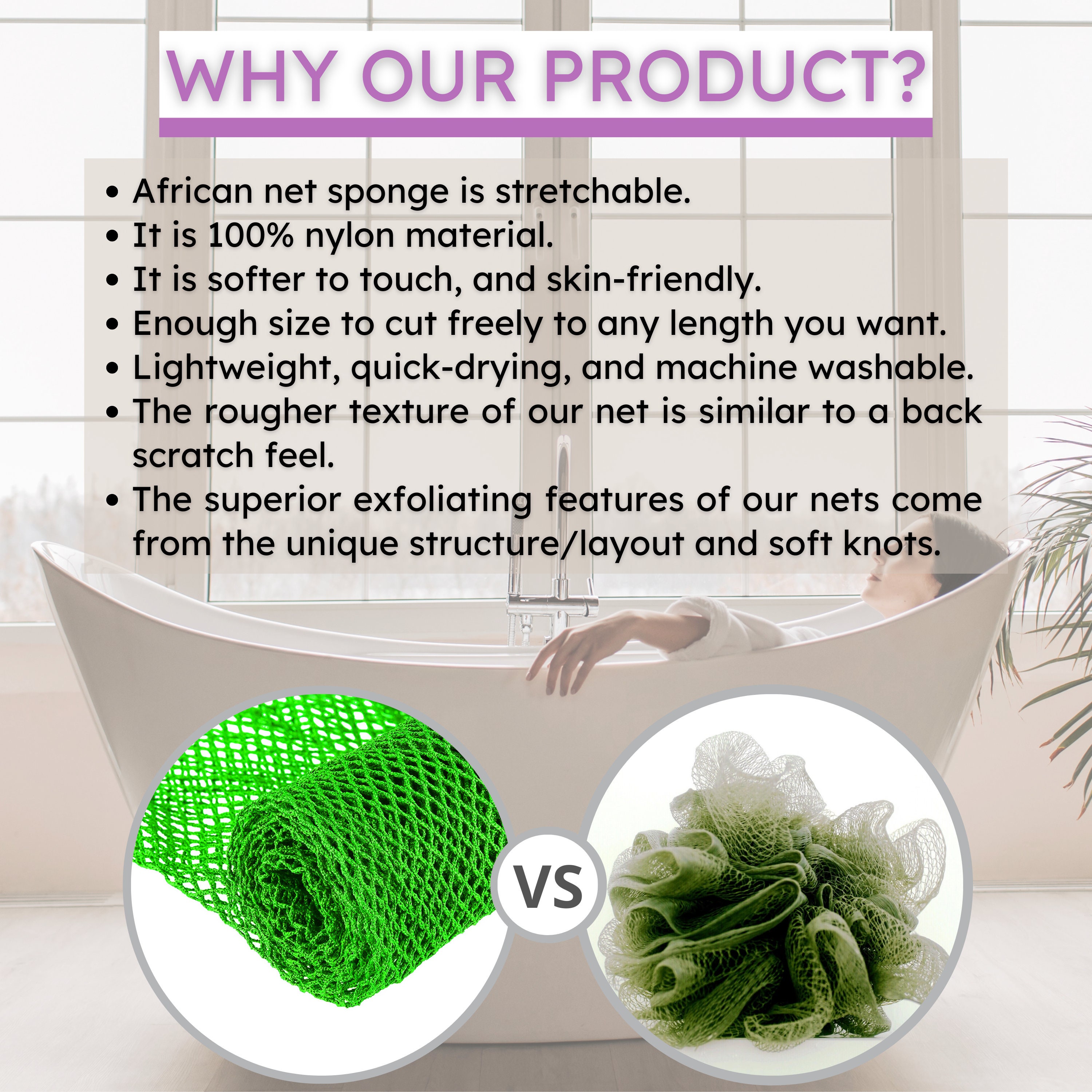 African Mesh Washcloths, Set of 2, Exfoliating Body Scrubber, African ...