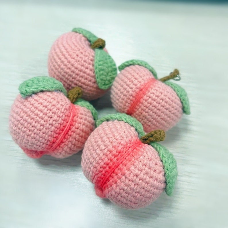 PATTERN: Fruit Peach Amigurumi Crochet Pattern Peach Keychain - Etsy