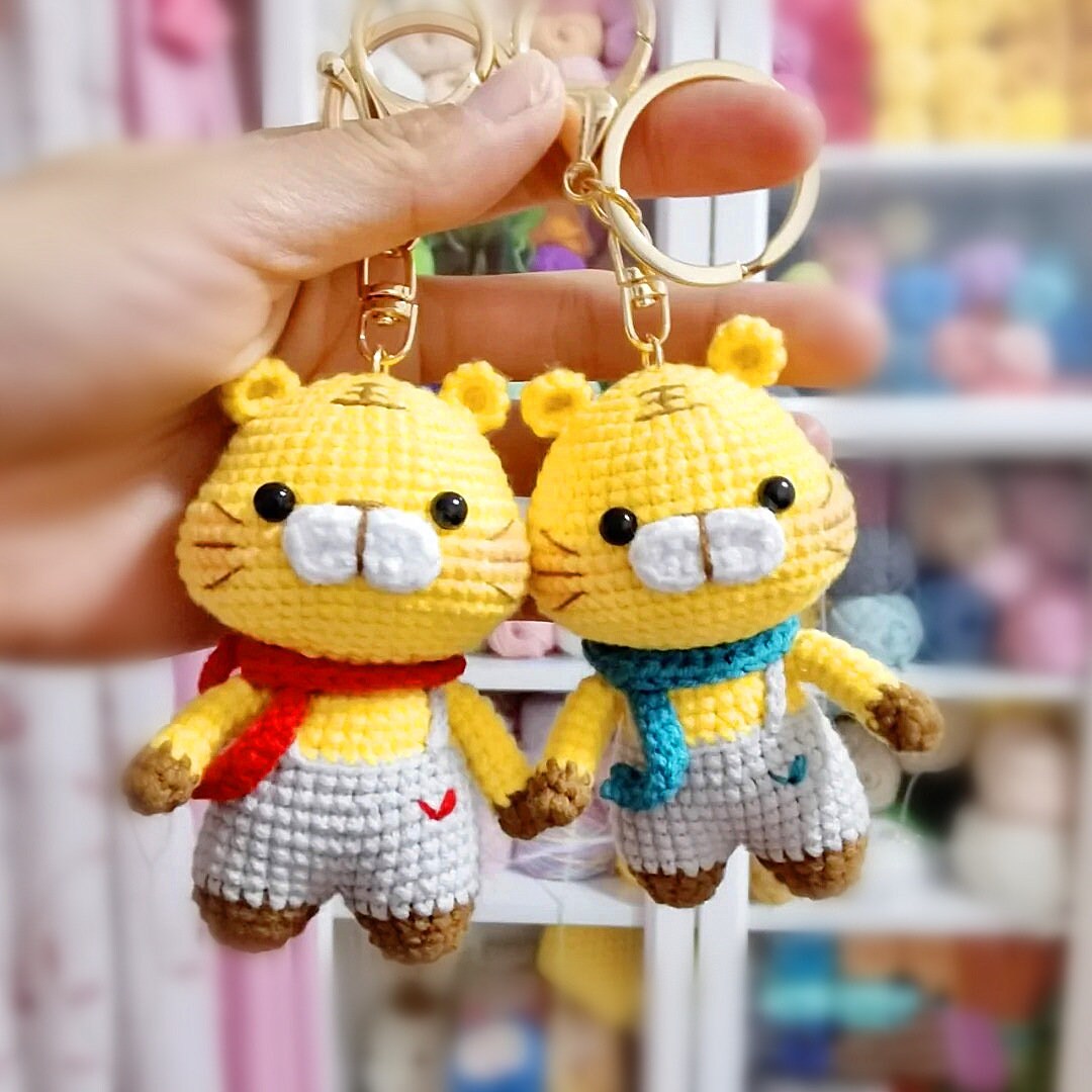 PATTERN: Tiger Amigurumi Crochet Pattern Mini Tiger Keychain Amigurumi ...