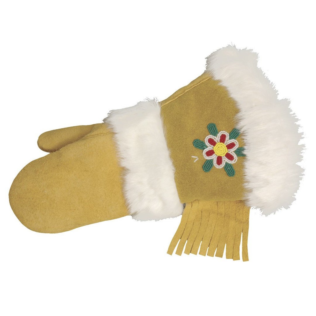 Geniune Handmade Fur Trimmed Gauntlet Real Fur and Leather - Etsy