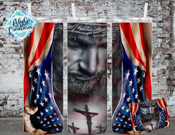 Jesus American Flag Tumbler Wrap Sublimation Wrap Lion Jesus - Etsy