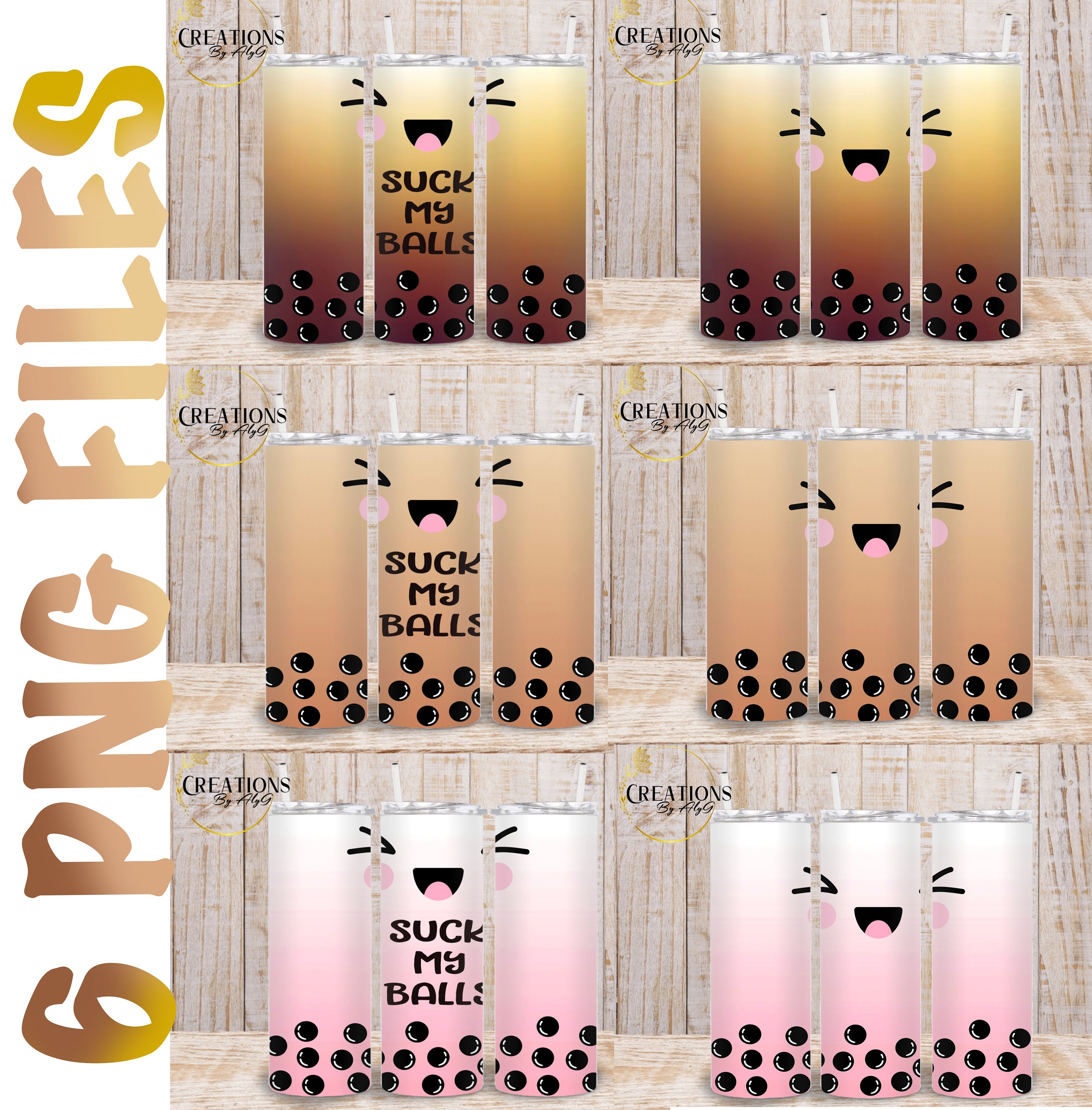 Boba Tumbler Wrap 20oz Straight Tumbler Wrap Suck My Balls - Etsy