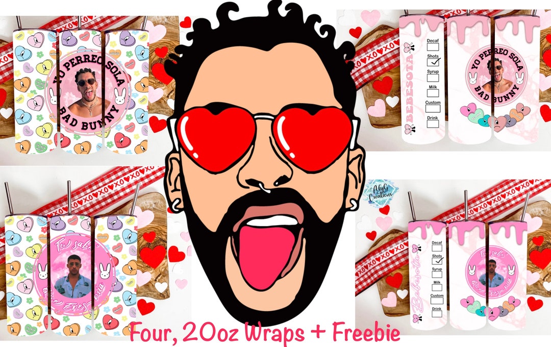 Bad Bunny Valentines Day Tumbler Wrap, 20oz Straight, Digital Download ...