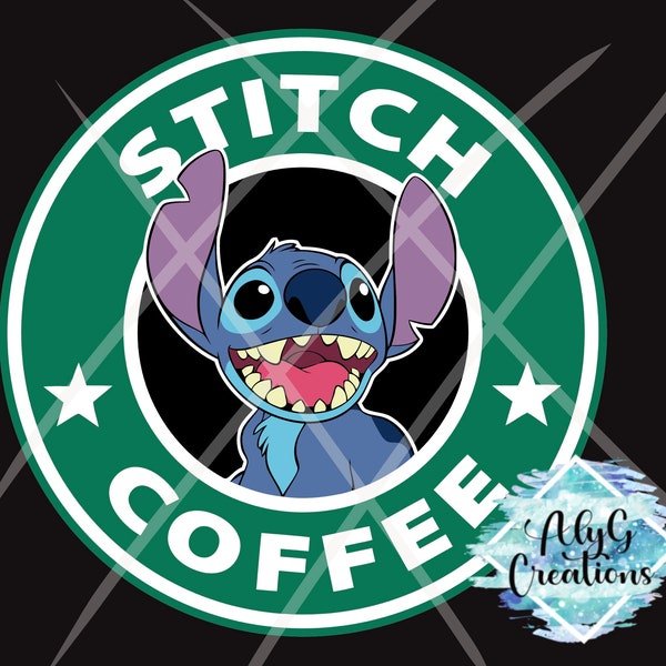 Stitch Coffee Svg - Etsy