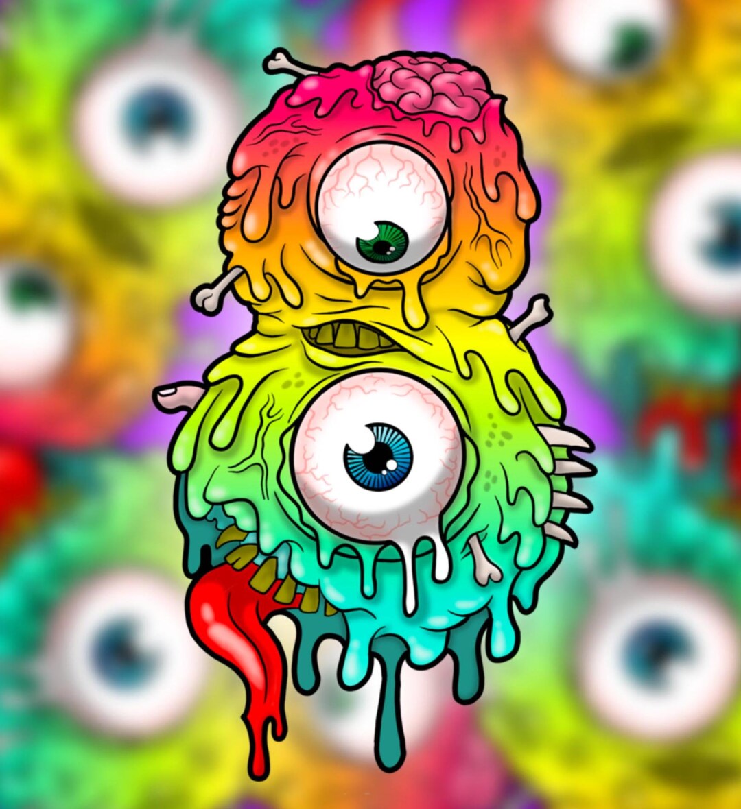 Slime Monster Sticker 3.5" - Etsy