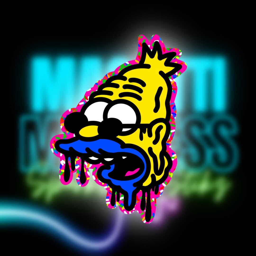 Grandpa Simpson Street Art Sticker - Etsy