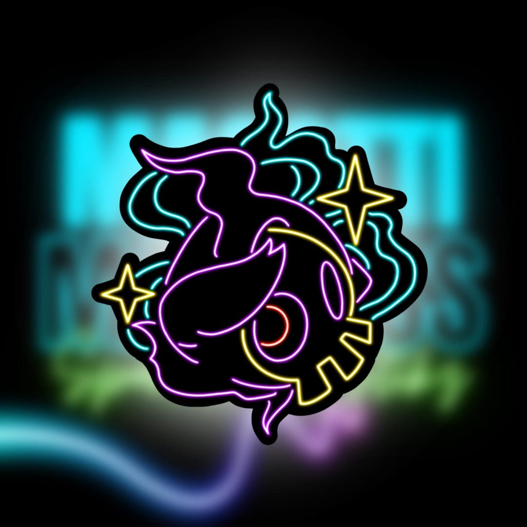 Neon Duskull Sticker | Glowing Ghost-type Pokémon Vinyl Sticker ...