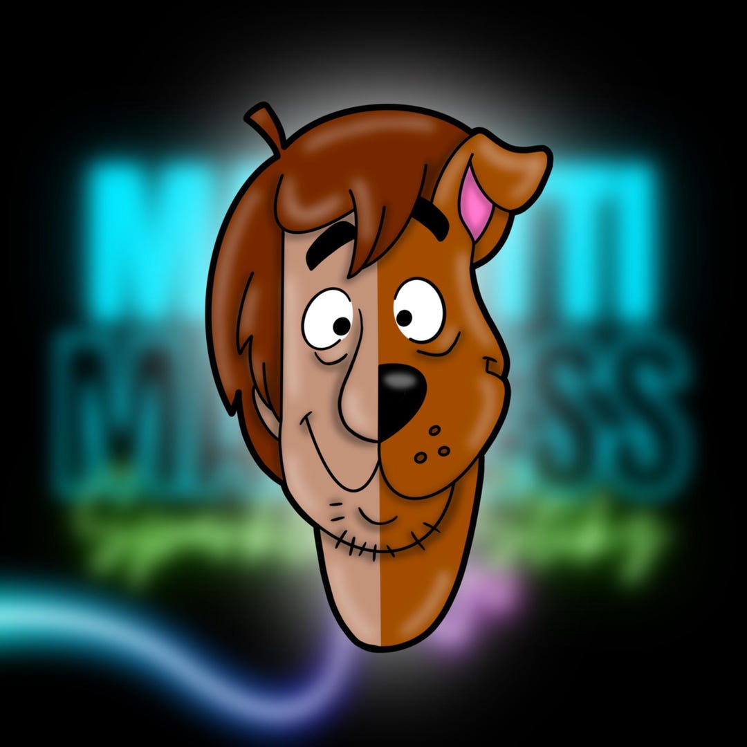 Shaggy-doo Mash-up Sticker | Scooby-doo & Shaggy Split-face Vinyl ...