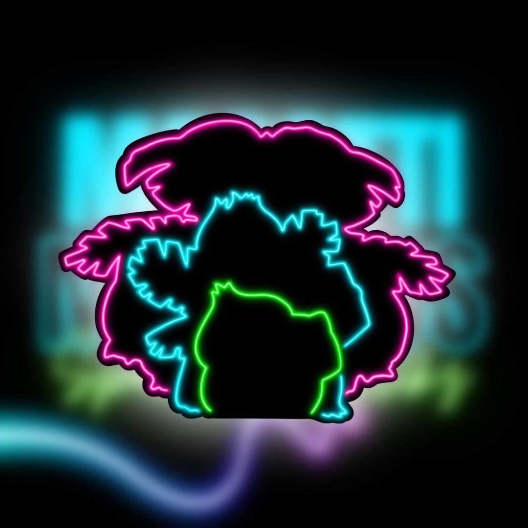Neon Bulbasaur Evolution Sticker | Bulbasaur, Ivysaur & Venusaur Vinyl ...