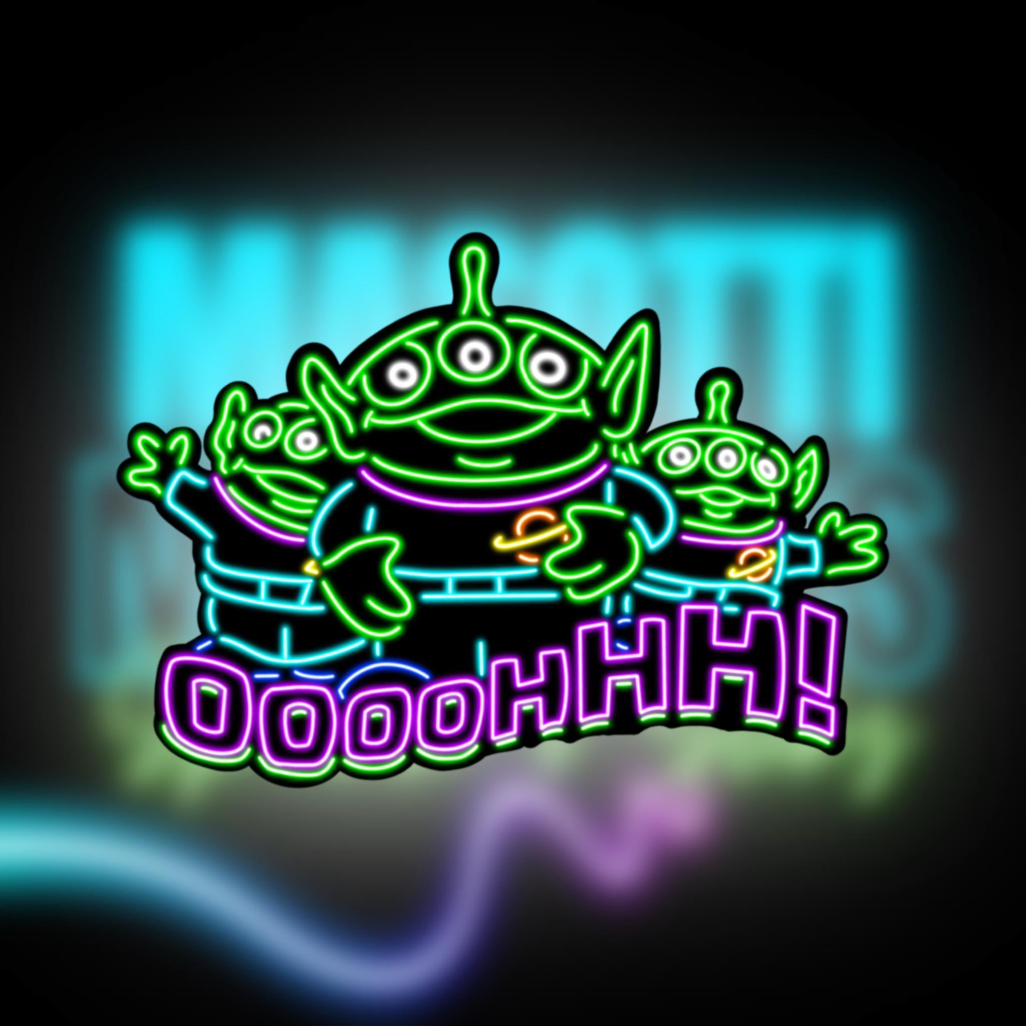 Neon Toy Story Sticker Pack | Pizza Planet Rocket, the Claw & Alien ...