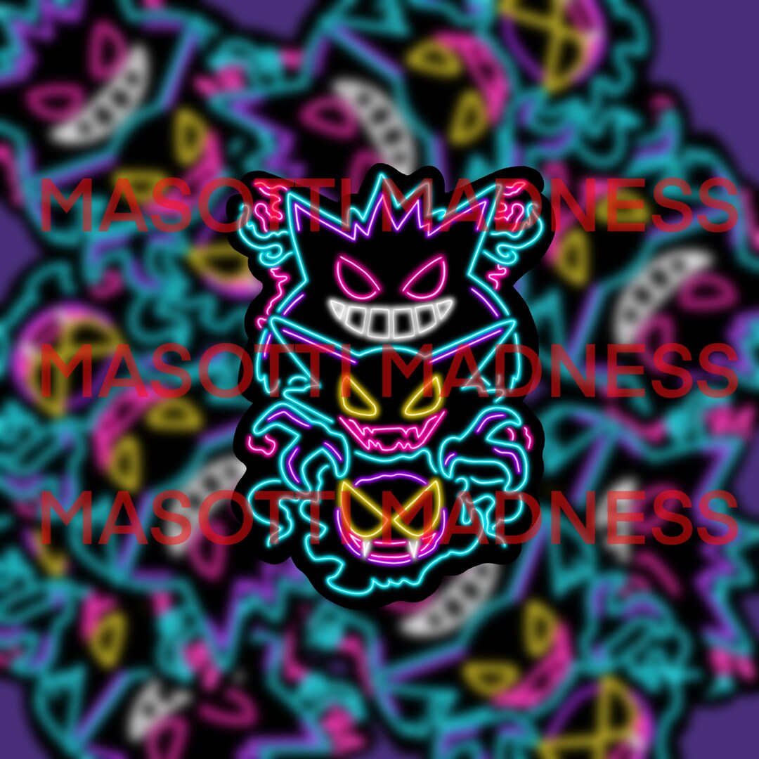 Neon Gastly Evolution - Etsy
