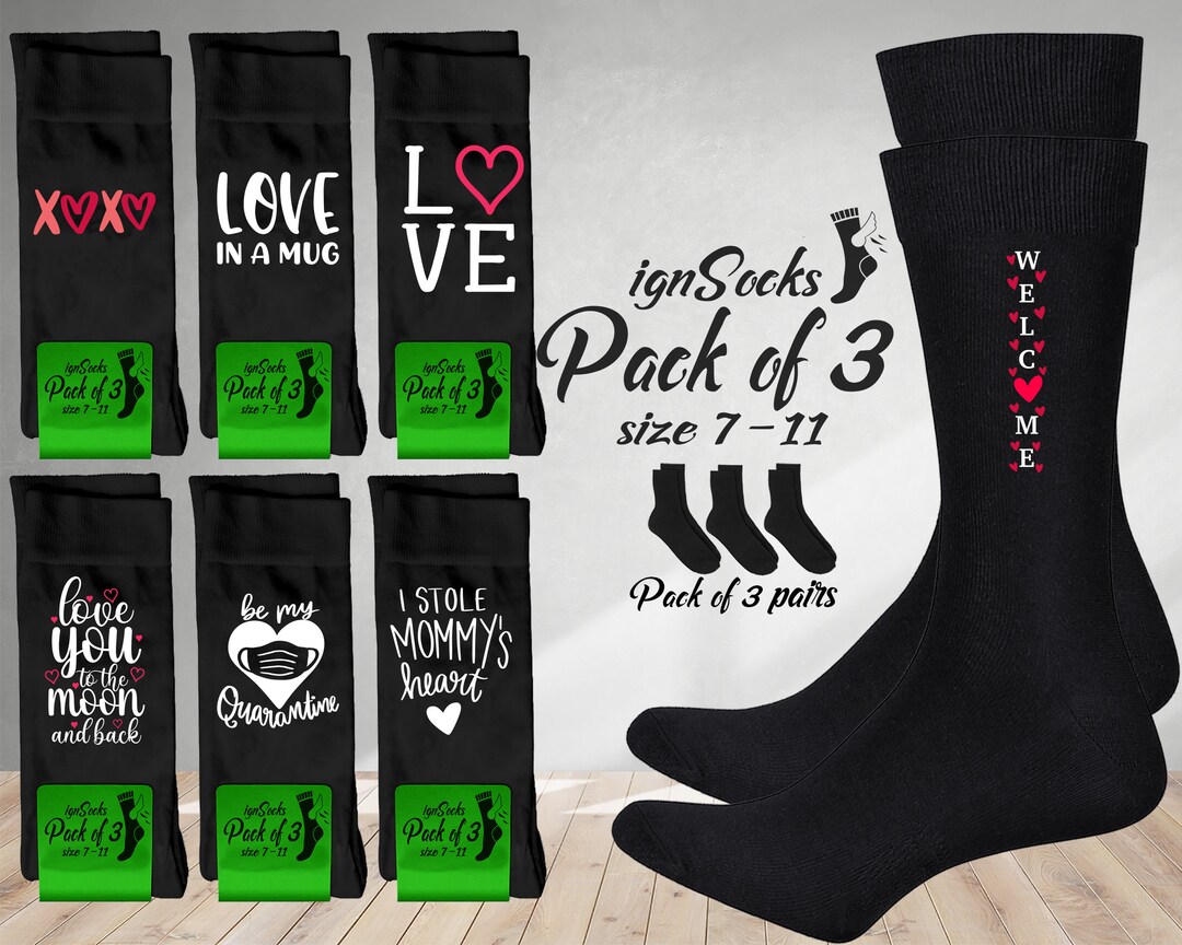 Pack of 3 Socks, Husband Gift Valentines Day, Novelty Socks, Fun Socks ...
