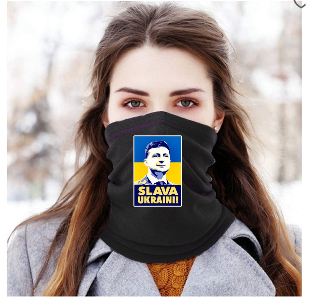 Ukraine Volodymyr Zelensky Slava Ukraini Black Fleece Snood - Etsy