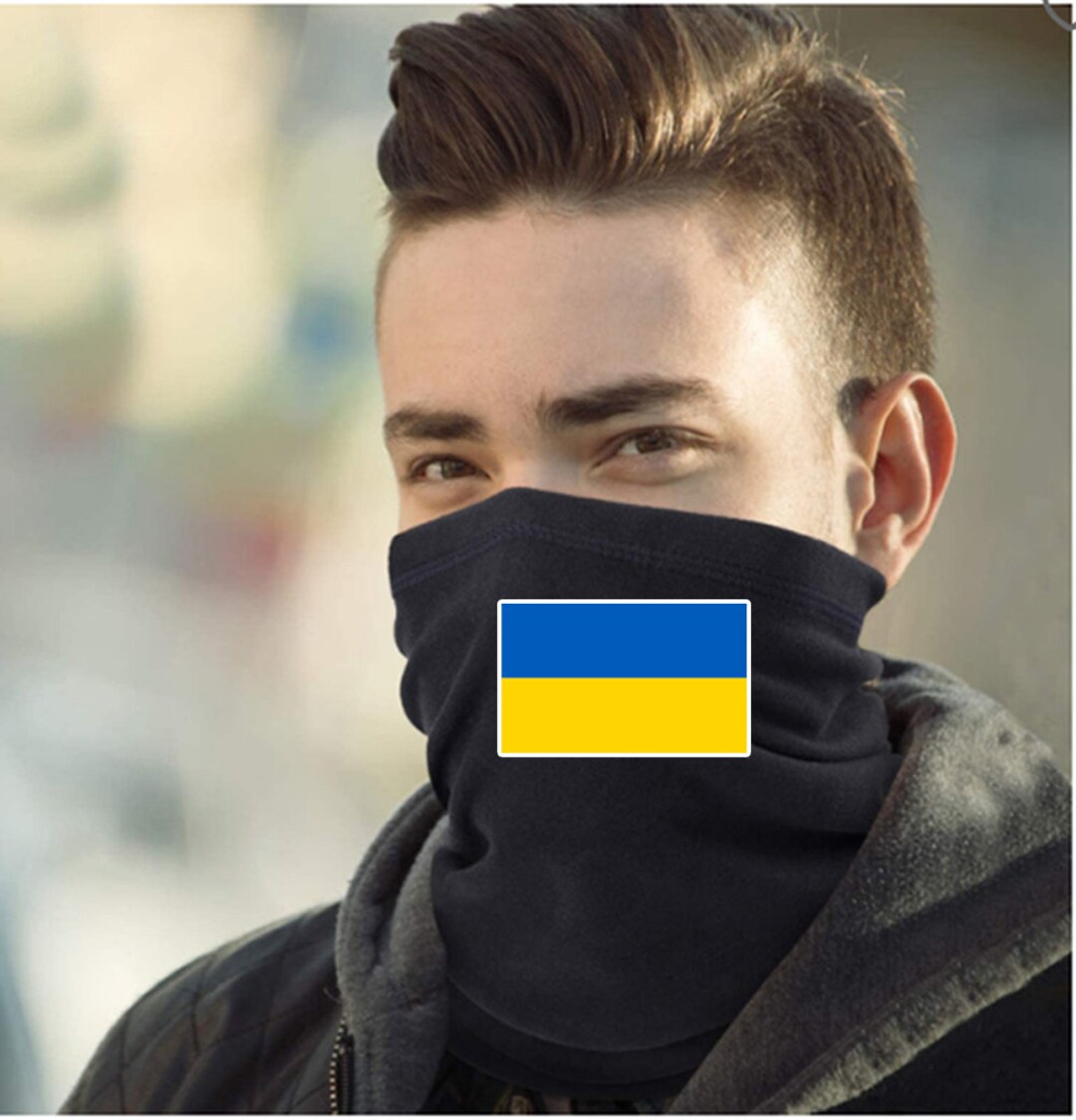 Ukraine Flag Black Fleece Snood Scarf Face Cover Neck Warmer Warm ...