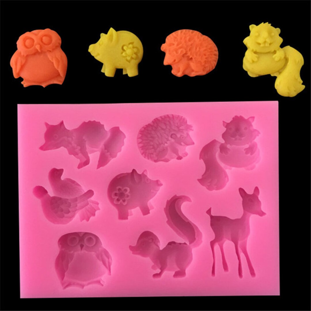Silicone Mold Resin Clay Animals Mold Decor for Chocolate Cake Baking ...