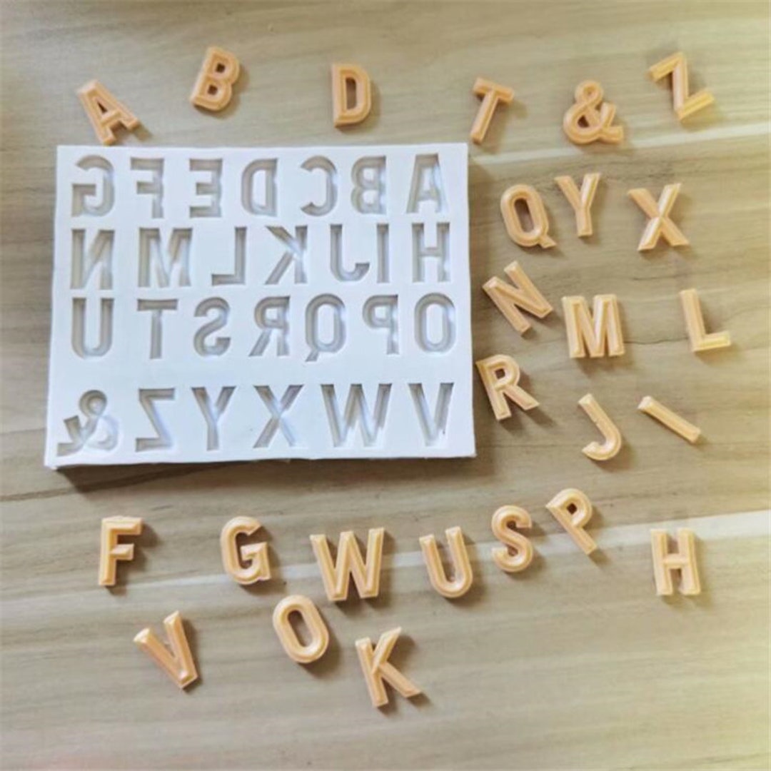 Silicone Mold Resin Clay Alphabet Letters A-Z Mold Decor for Chocolate ...