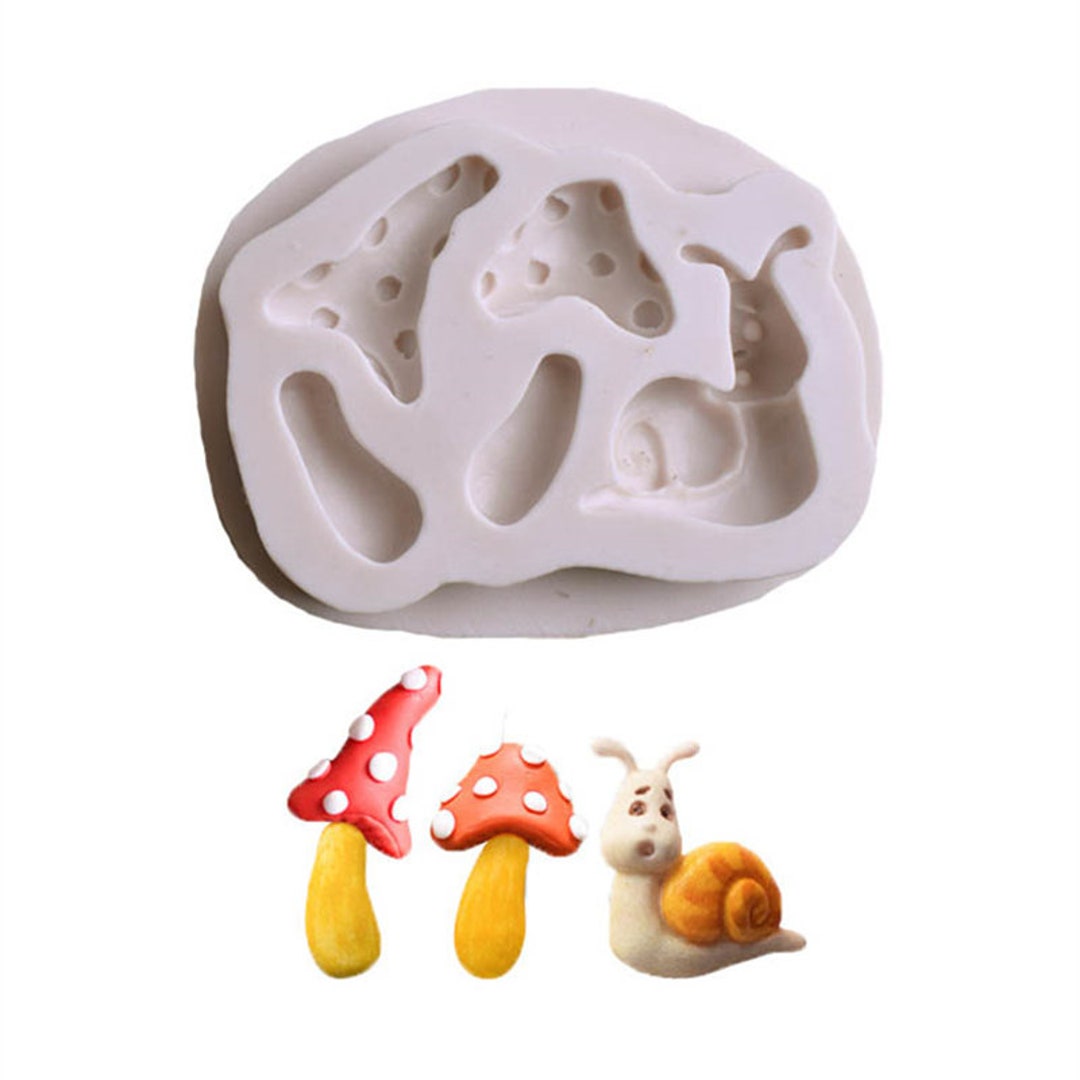 Silicone Mold Resin Snail Mushroom Mold Decor for Chocolate Cake Baking ...