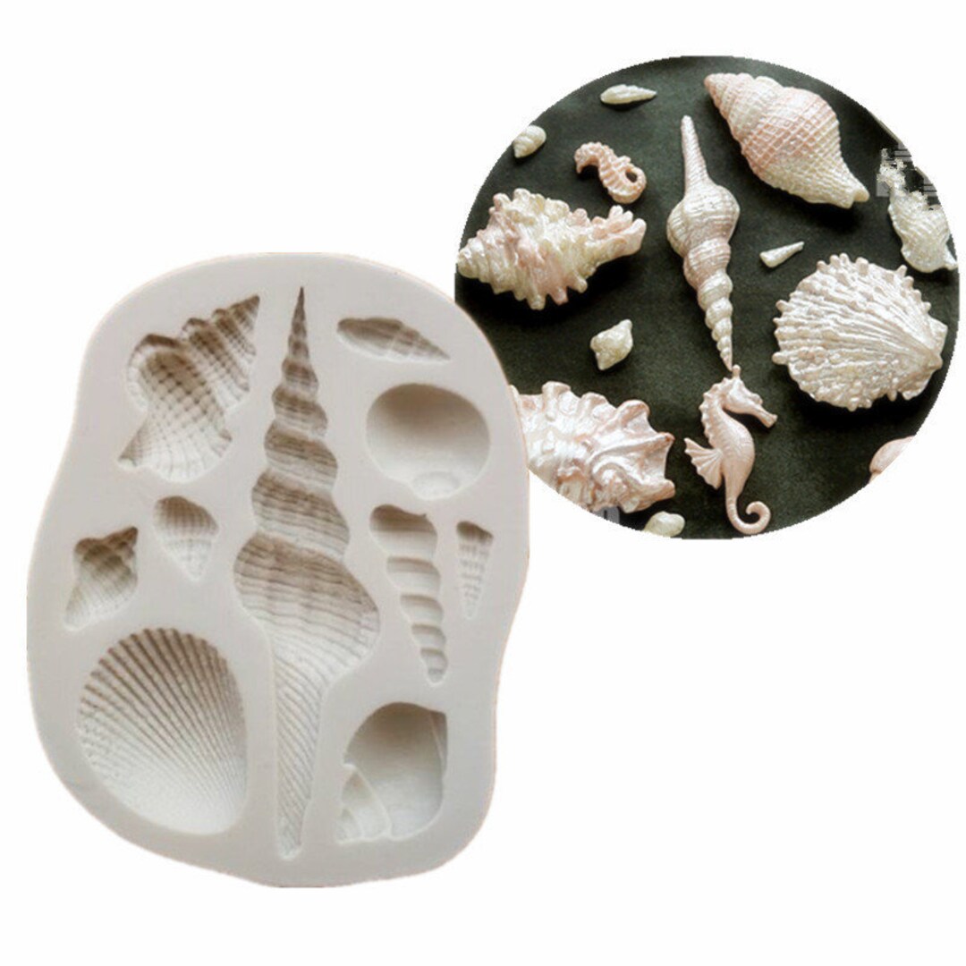3D Silicone Mold Resin Clay Seashell Conch Mold Decor for Chocolate ...
