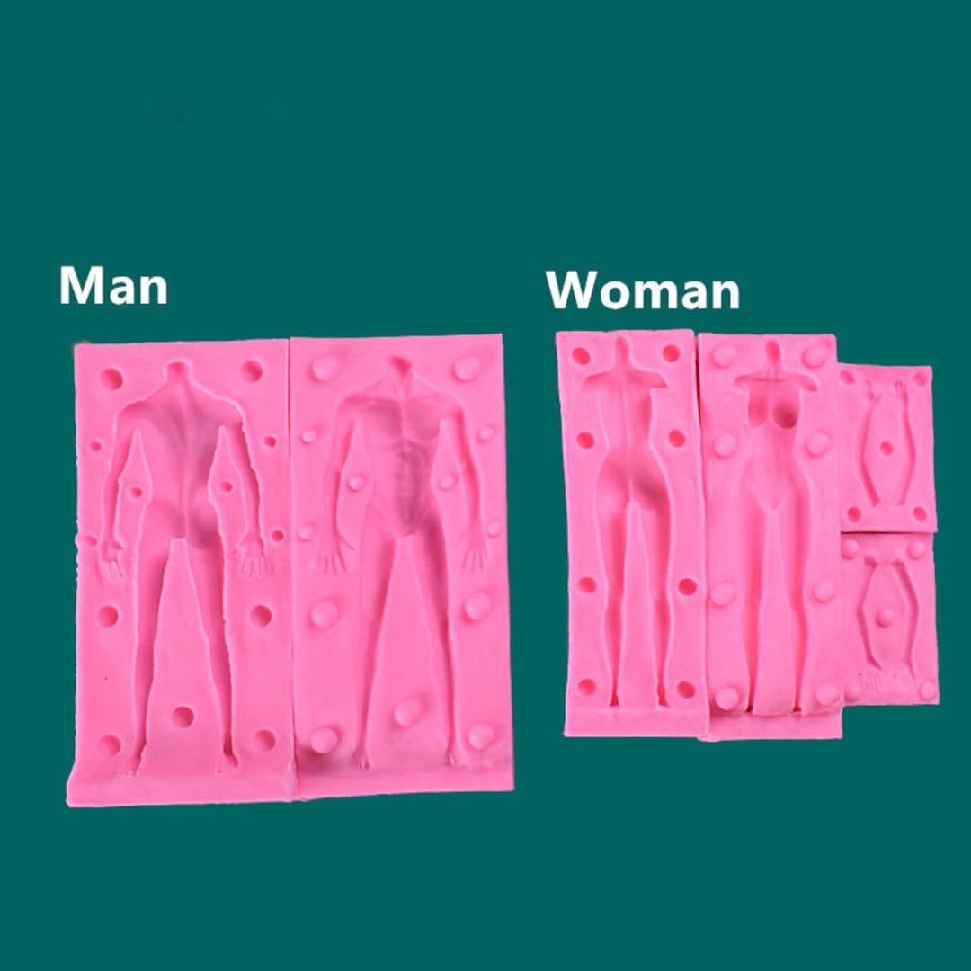 3D Silicone Mold Resin Clay Human Body Mold Decor for Chocolate Cake ...