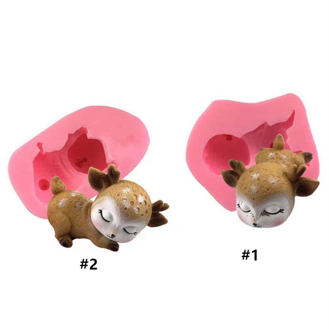 Sleep Mouse Deer Silicone Mold Decor for Aromatherapy Gypsum Chocolate ...