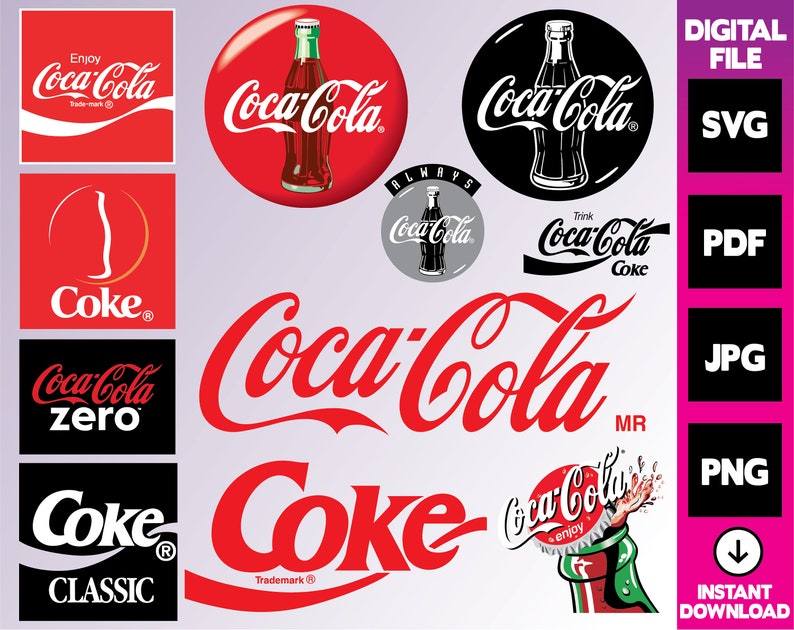 Coca cola logo svg Cocacola svg Coca cola zero svg Cut file | Etsy