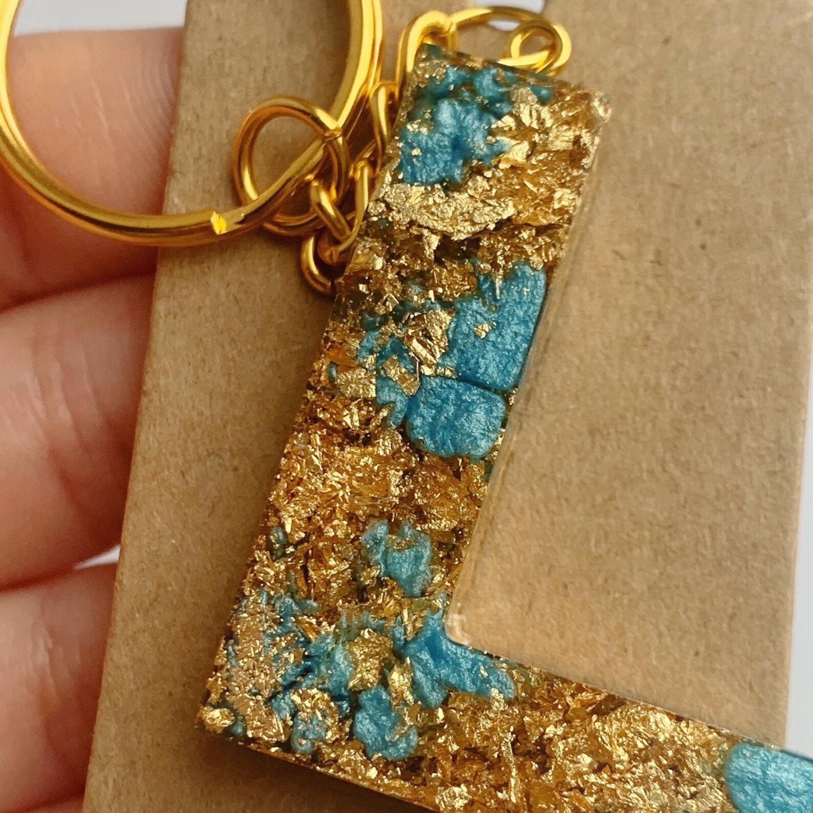 Resin Initial Keyring - Etsy