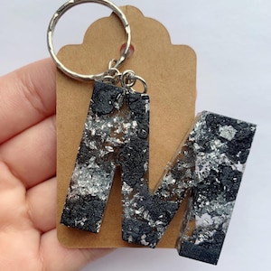 Resin Initial Keyring - Etsy