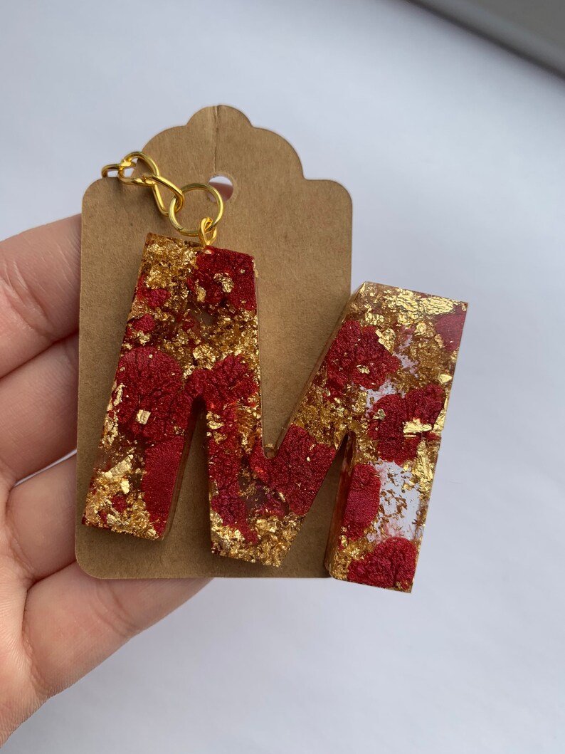 Resin Initial Keyring - Etsy
