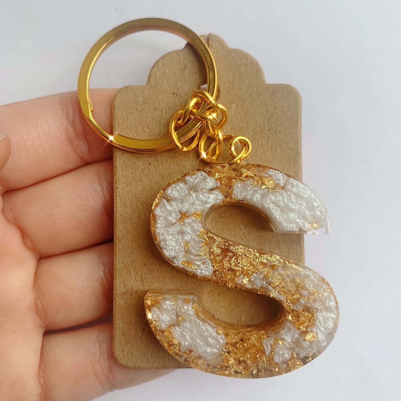 Resin Initial Keyring - Etsy