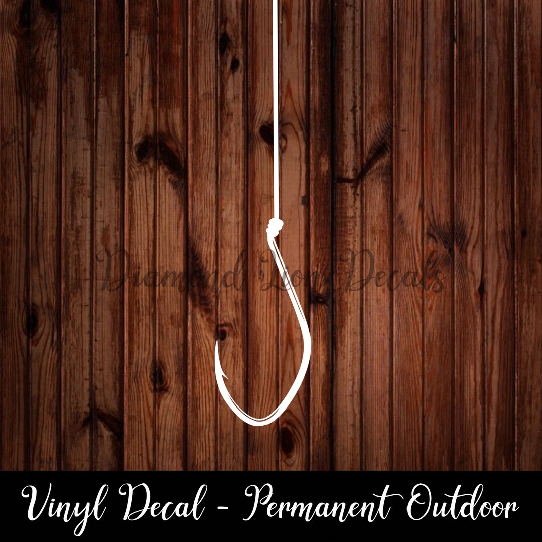Hanging Fish Hook Decal︱fishing Decal︱lake Life Decal︱hunting Decal ...