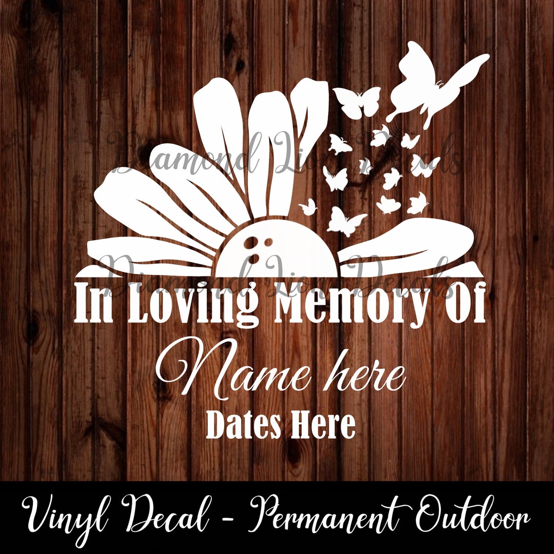 Half Daisy Decal︱car Decal︱in Loving Memory︱loved Ones︱sticker︱window ...