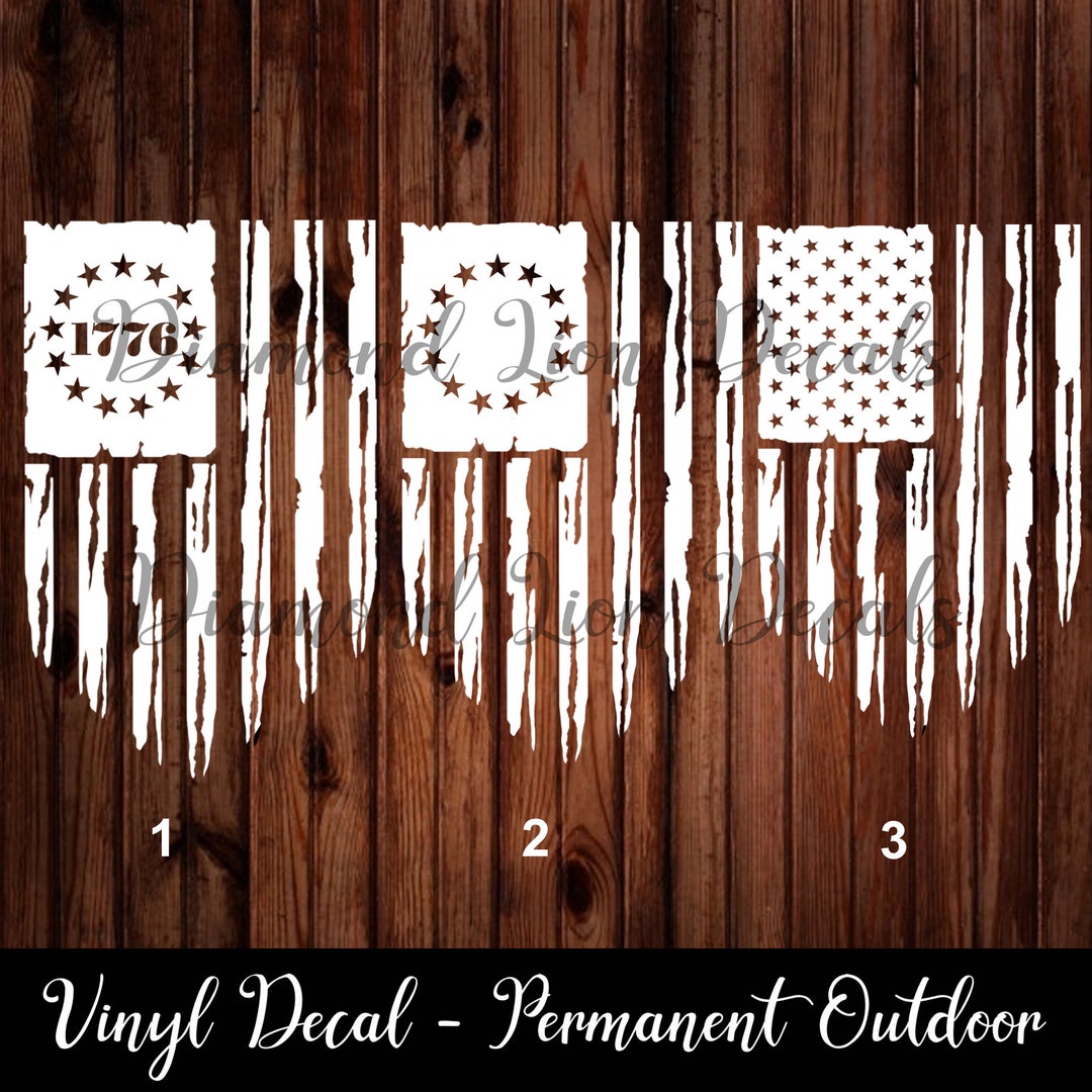 Distressed Flag Decal︱american Flag︱united States︱patriotic︱father's ...