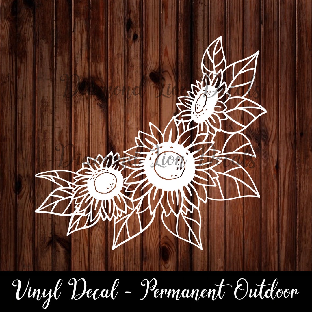 Sunflower Bunch Decalflower Decalcar Decallaptop Decalwindow Decal - Etsy