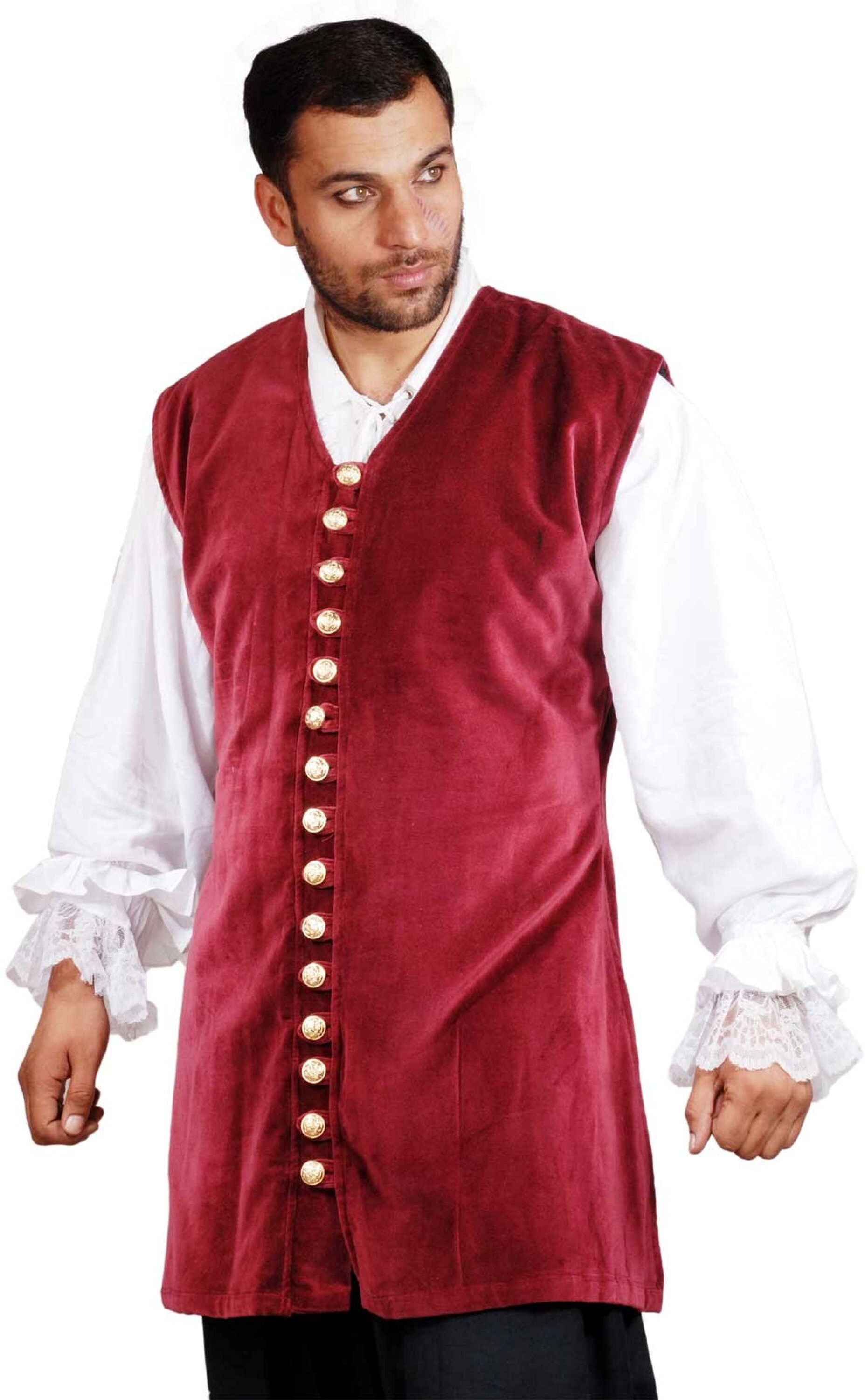 Thepiratedressing Medieval Renaissance Pirate 100% Cotton Captain Coat ...