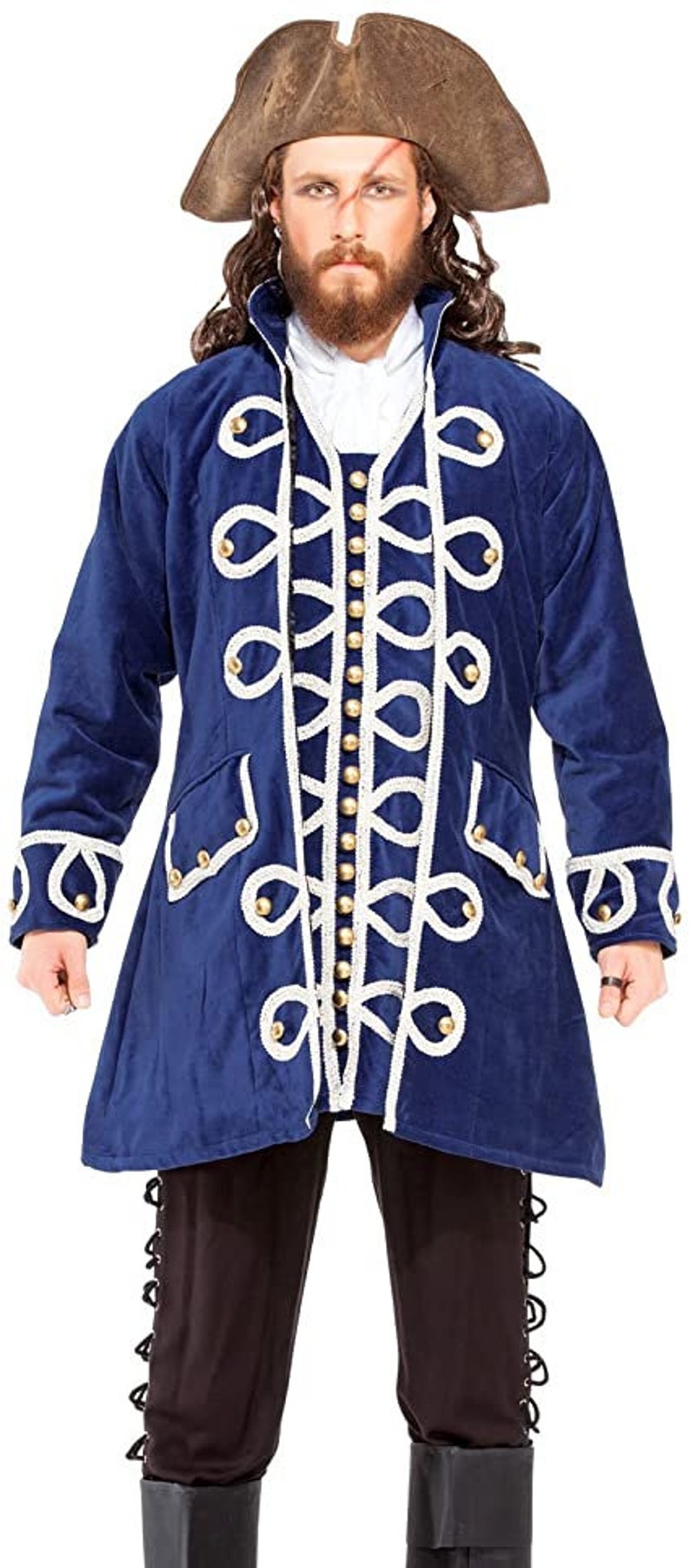 Thepiratedressing Medieval Renaissance Pirate 100% Cotton Captain Coat ...