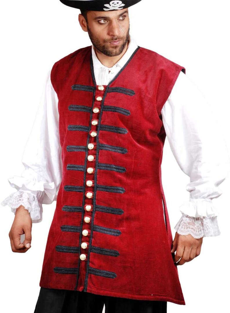 Thepiratedressing Medieval Renaissance Pirate 100% Cotton Captain Coat ...