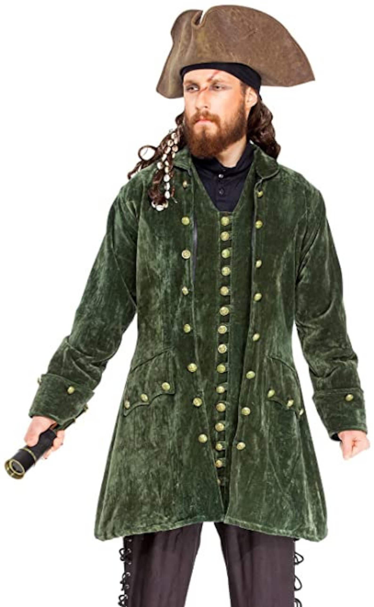 Thepiratedressing Medieval Renaissance Pirate 100% Cotton Captain Coat ...