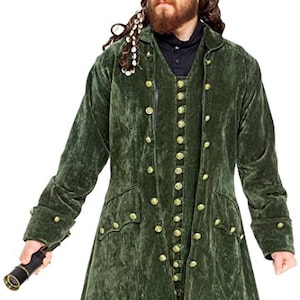 Thepiratedressing Medieval Renaissance Pirate 100% Cotton Captain Coat ...