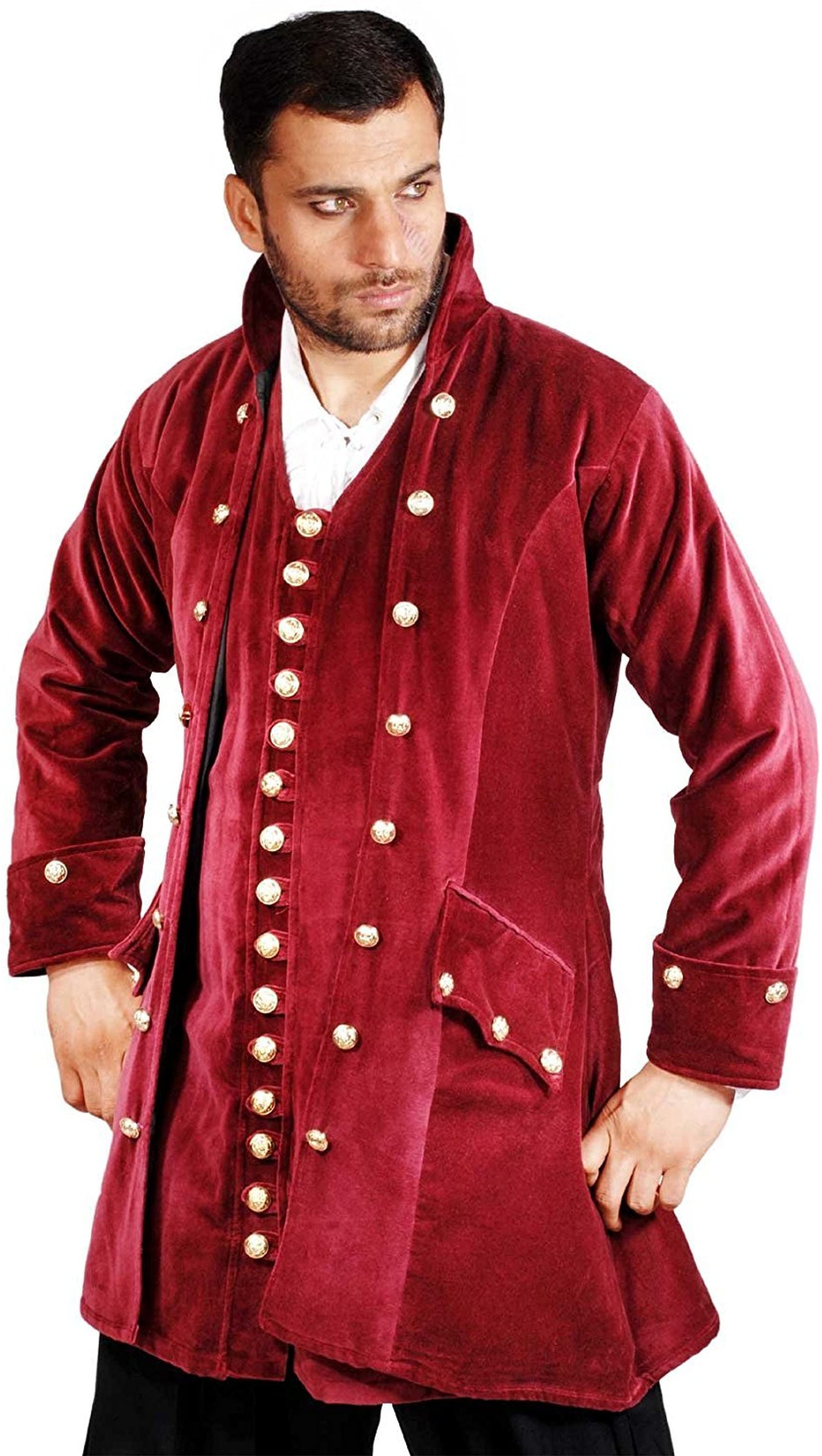 Thepiratedressing Medieval Renaissance Pirate 100% Cotton Captain Coat ...