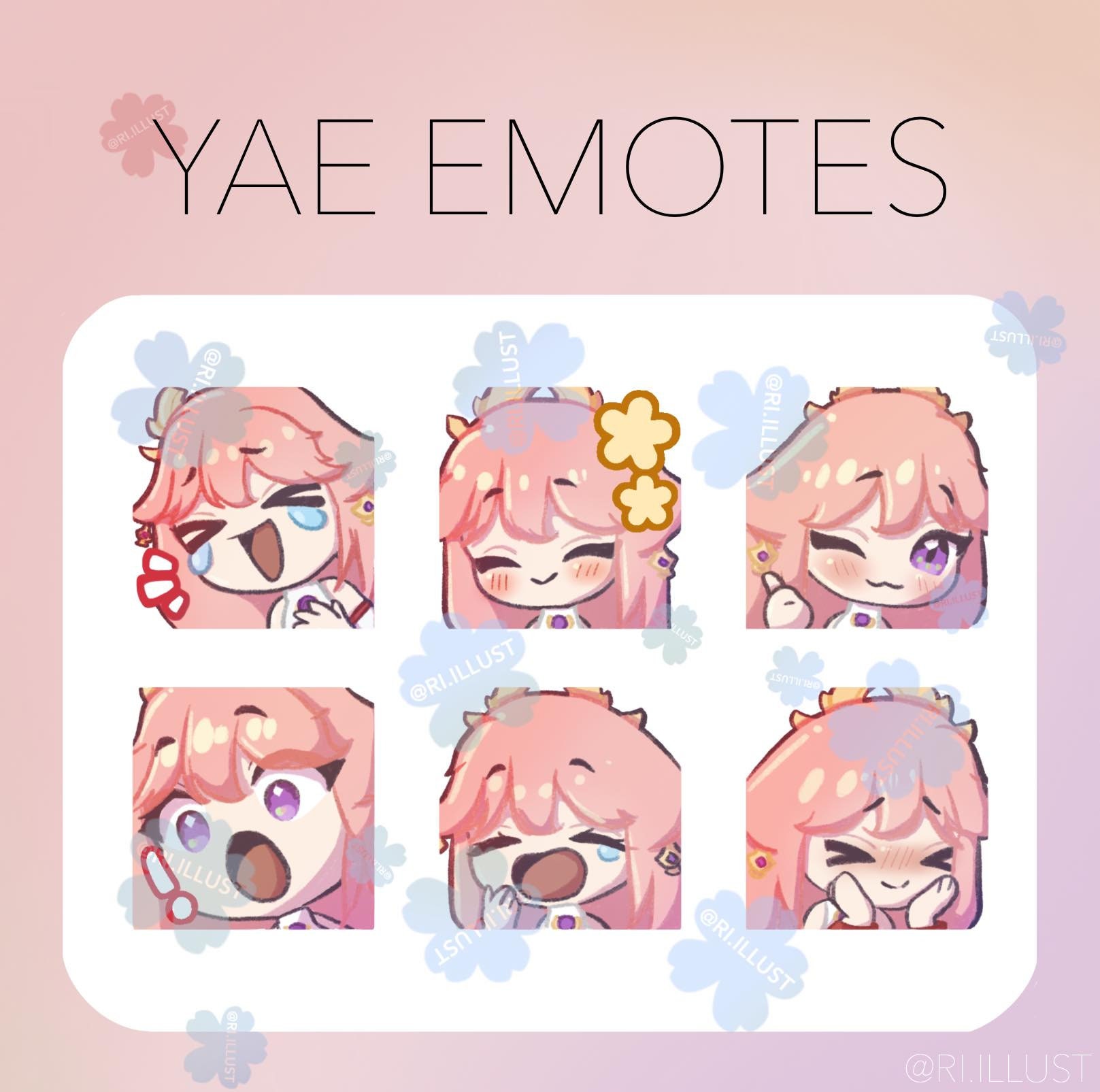 Genshin Impact Yae Miko Emote Cute and Expressive Twitch/discord ...