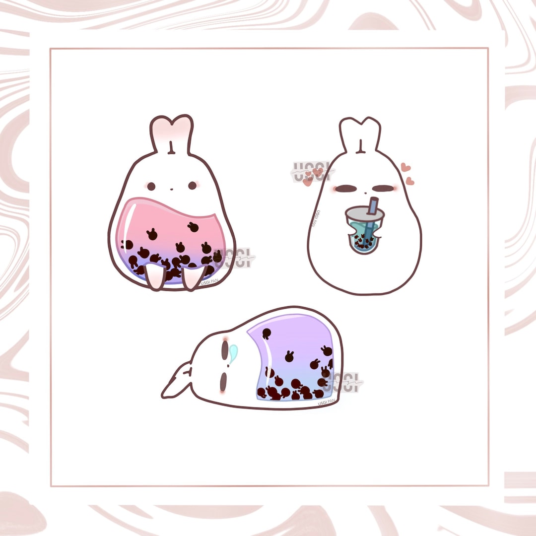 Boba Sticker Pack: Glossy Stickers - Etsy