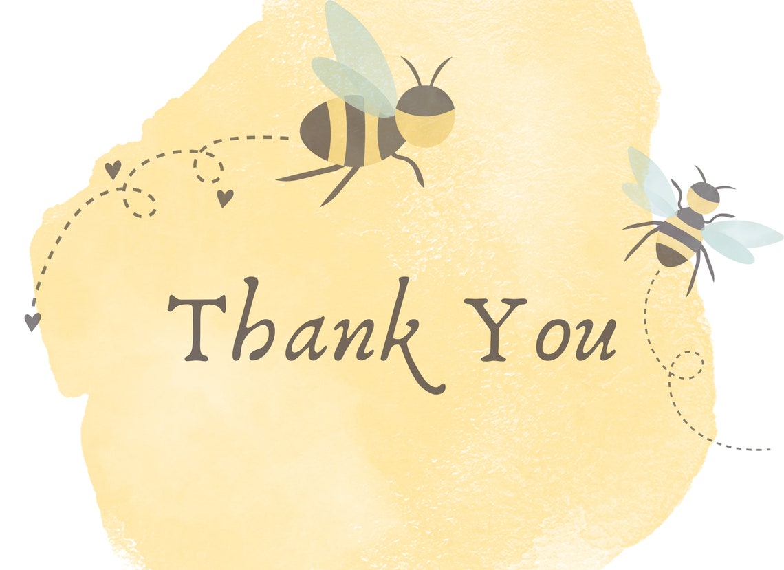 Honey Bee Thank You Card For Small Business or Personal Use | Etsy