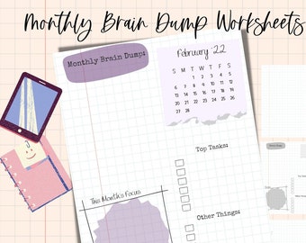 Brain Dump Digital Pdf Printable Minimalist Productivity - Etsy UK