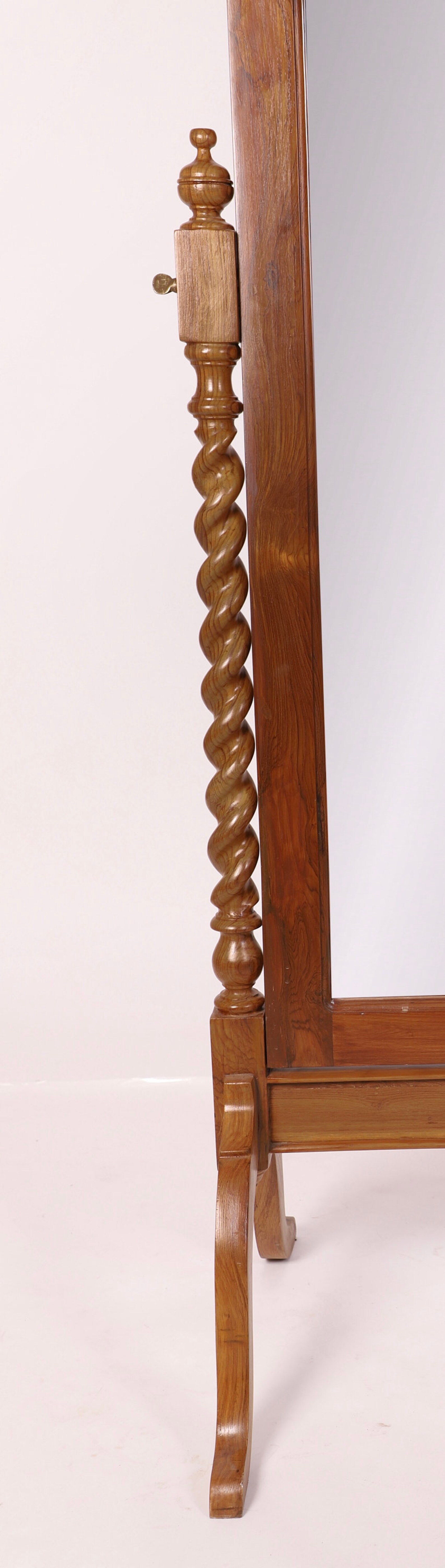 Solid Teak a Free Standing Colonial Mirror With Jacobian | Etsy