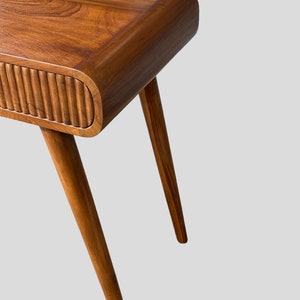 Midcentury Curve Edges Writing Table,desk With Fluted Door Front ...