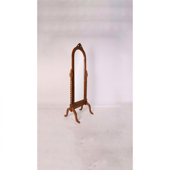 Solid Teak a Free Standing Colonial Mirror With Jacobian | Etsy